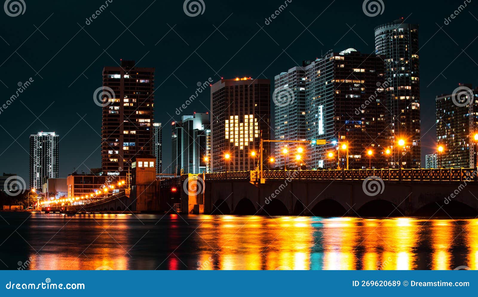Miami Skyline Panorama with Urban Skyscrapers. Miami. Stock Image ...