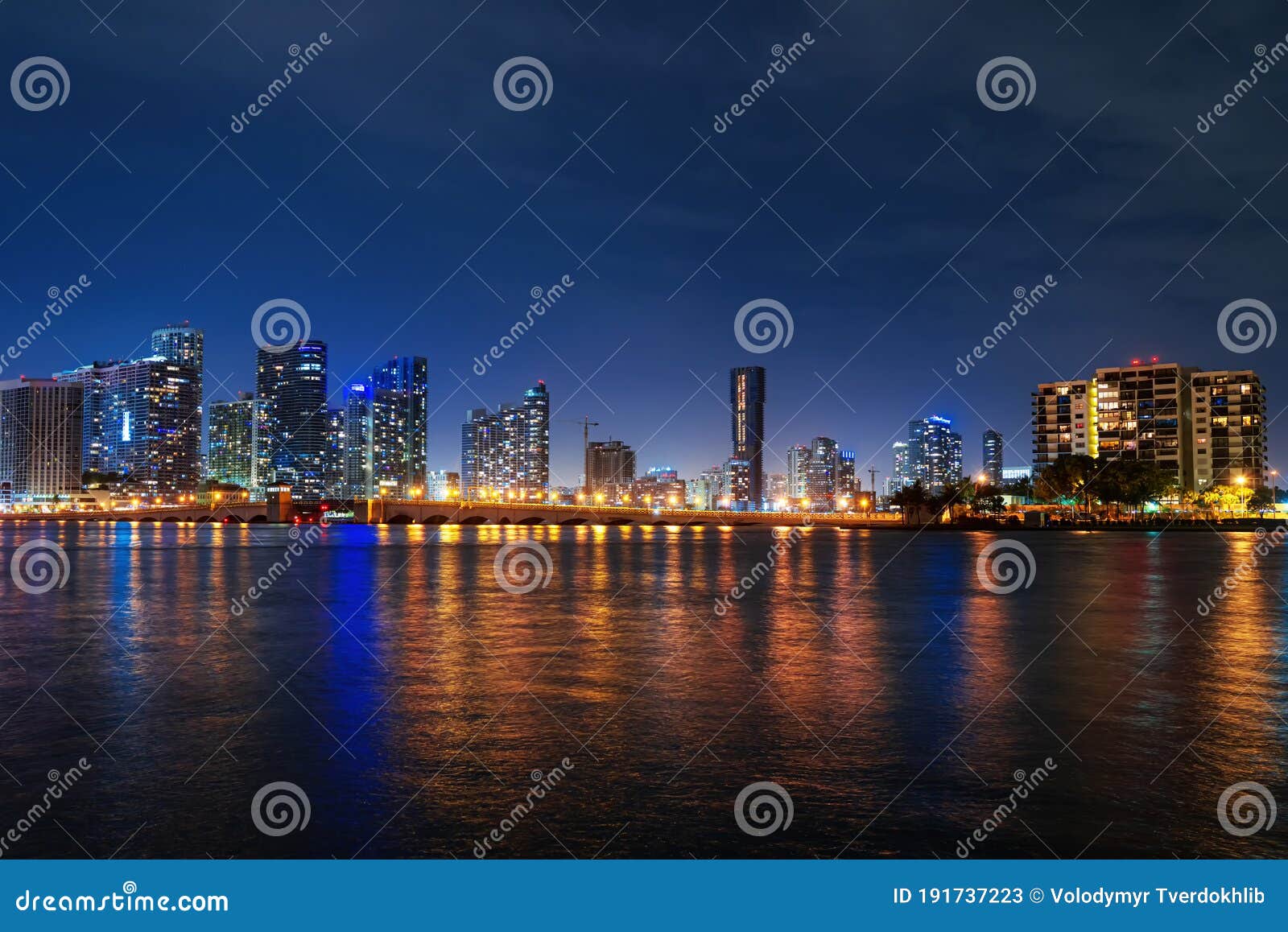 Miami Skyline. Panoramic View of Miami Skyline and Coastline. Stock ...