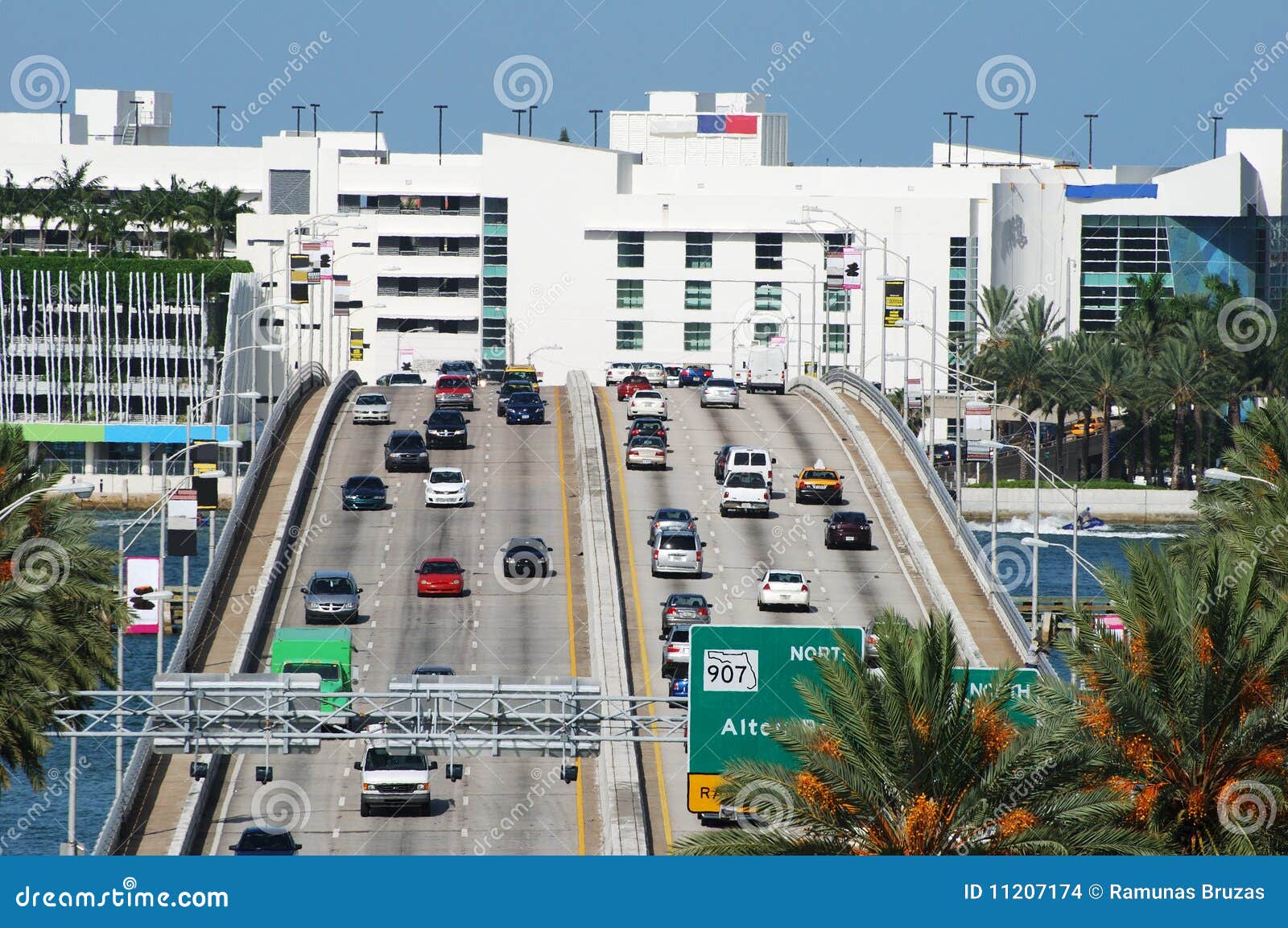 Miami South Beach Bridge stock photo. Image of beach - 11207174