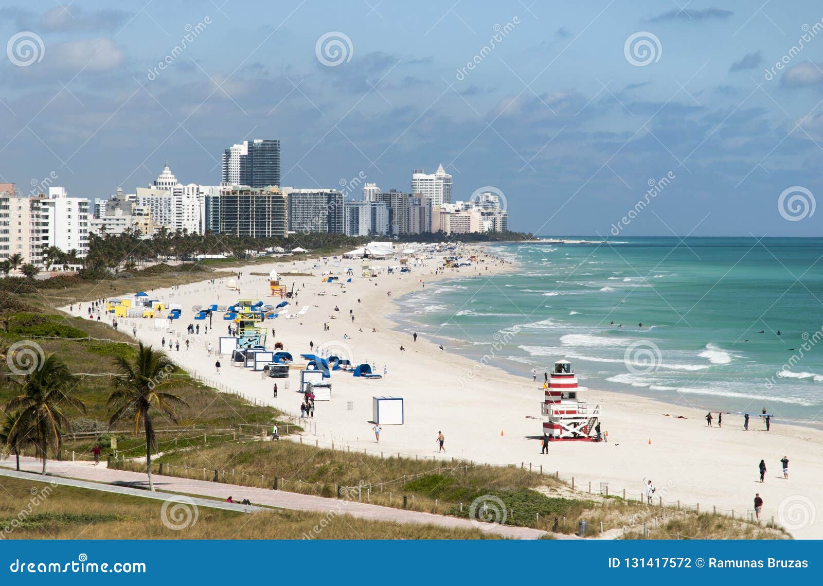 Miami South Beach in Winter Stock Photo - Image of landscape, sand ...