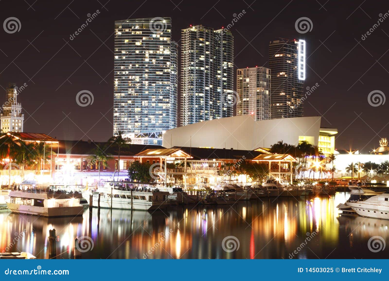 Miami Stadium from Bayside stock image. Image of architecture - 14503025