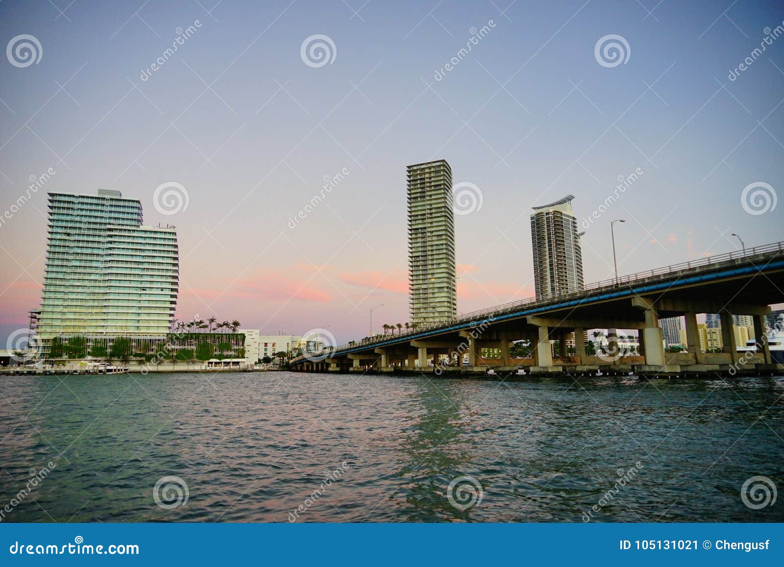 Miami sun set stock image. Image of city, design, building - 105131021