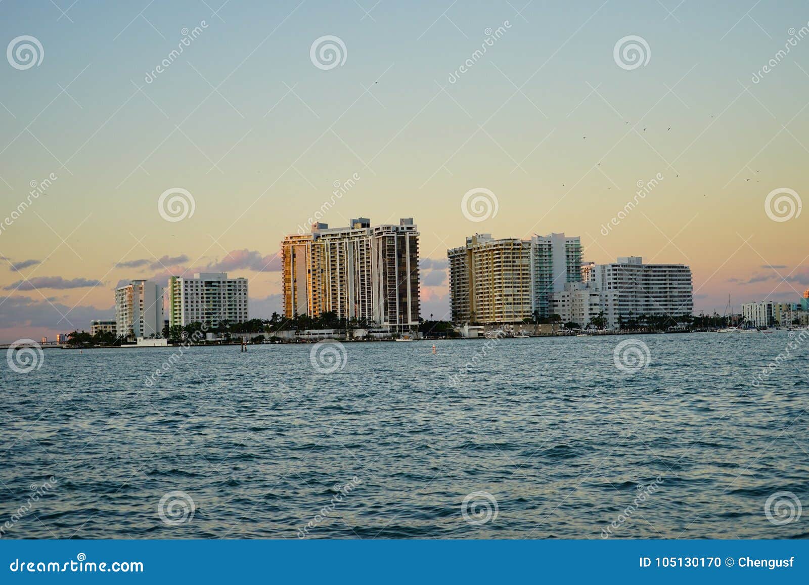 Miami sun set stock photo. Image of financial, american - 105130170