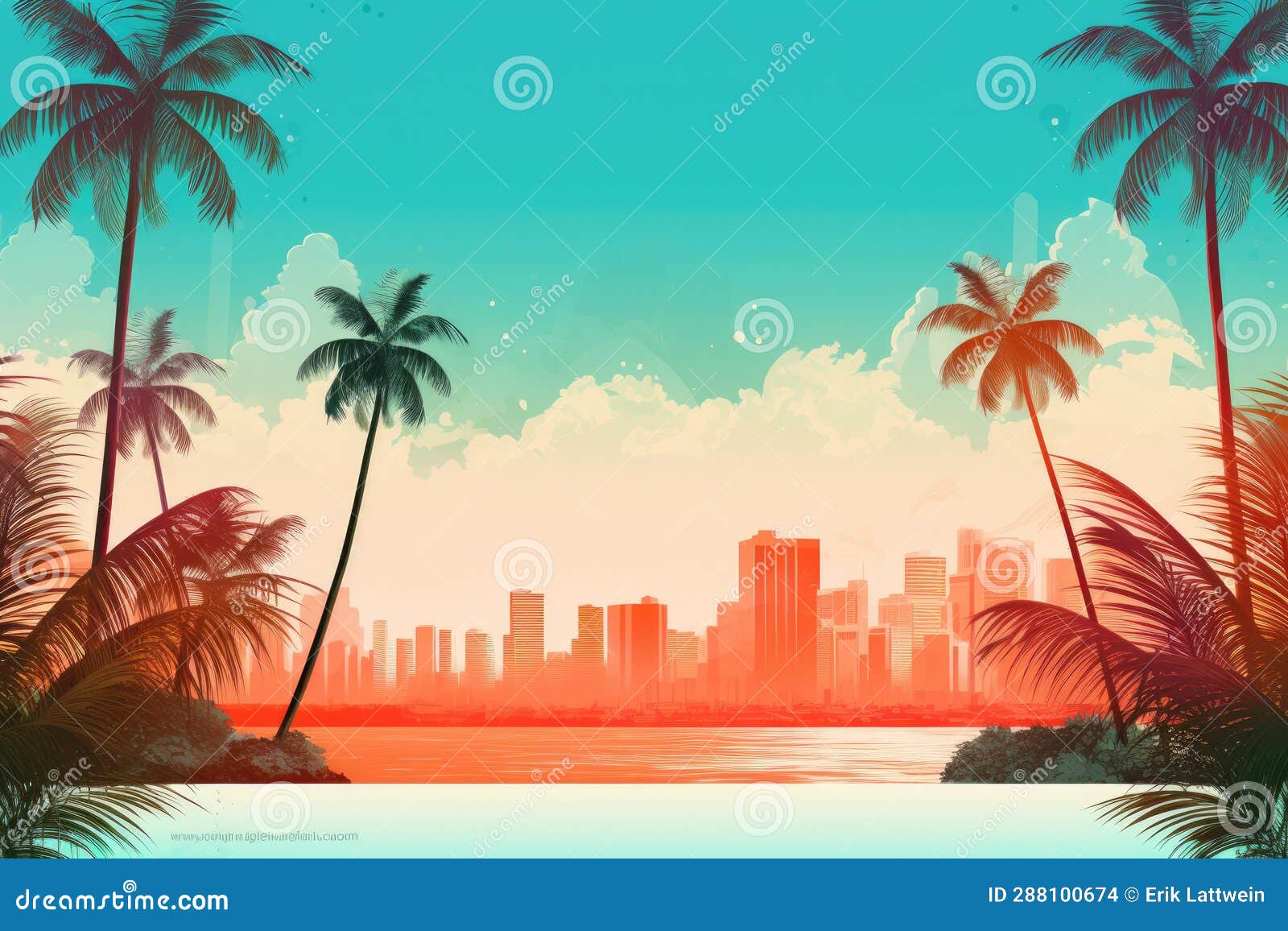 Miami Themed Background Large Copy Space - Stock Picture Backdrop Stock ...