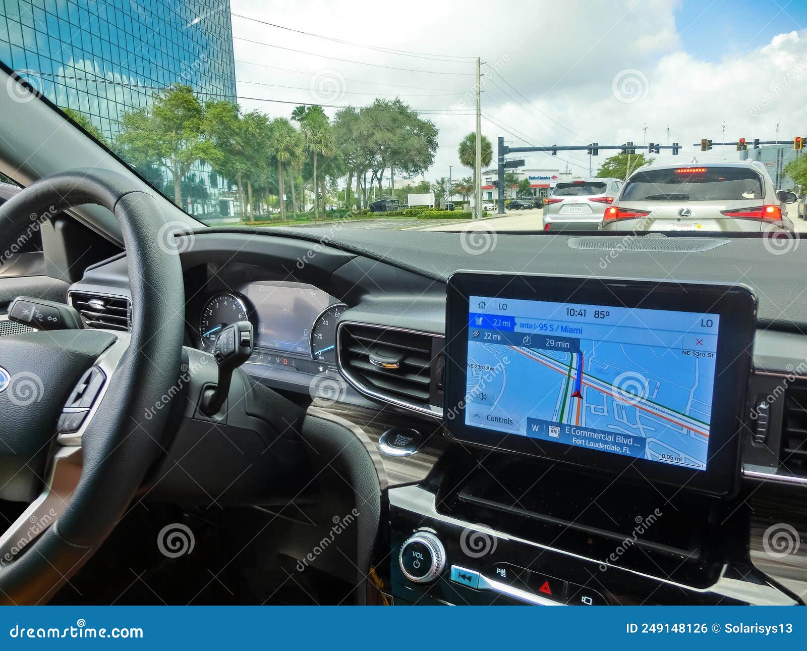 Ford Explorer Car Dashboard and Navigation System Editorial Photo ...