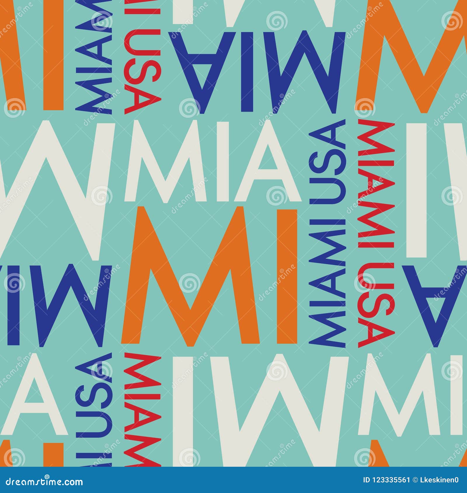 Miami, USA Seamless Pattern Stock Vector - Illustration of fabric ...