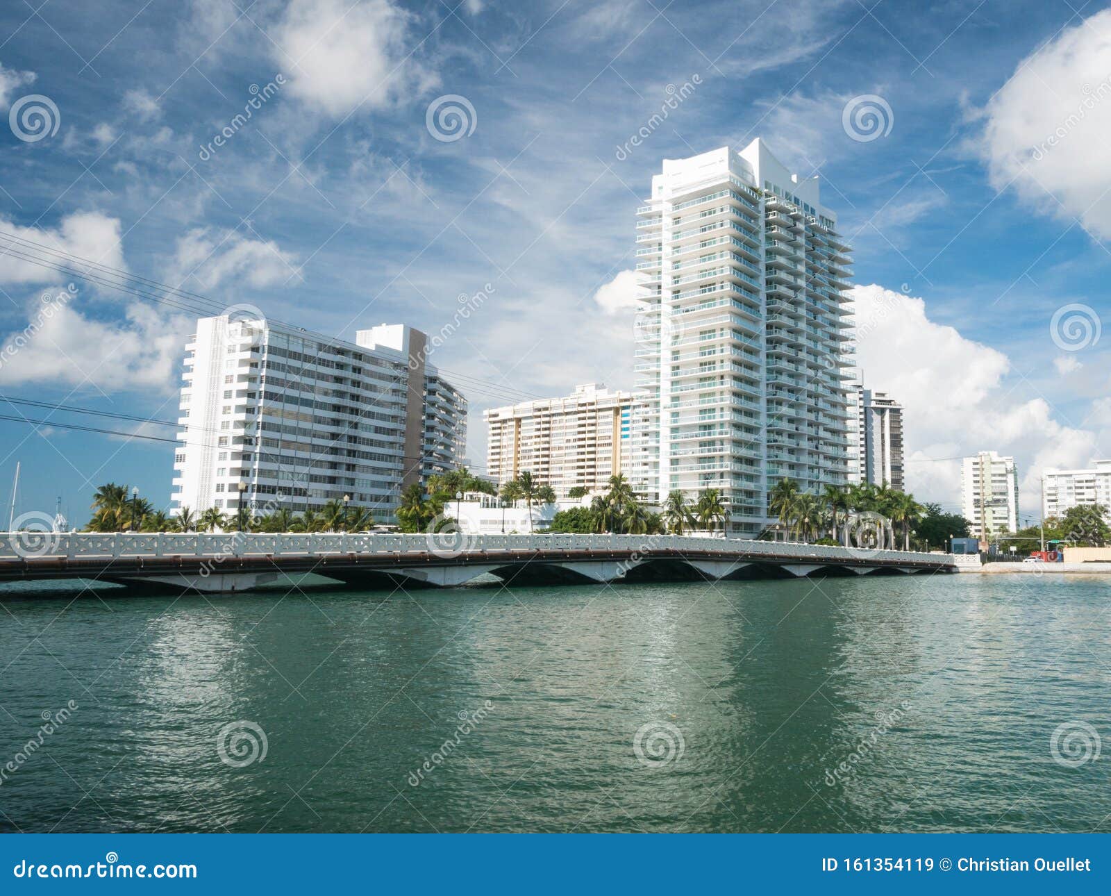 Miami Venetian Causeway Drawbridge and Skyline Stock Image - Image of ...