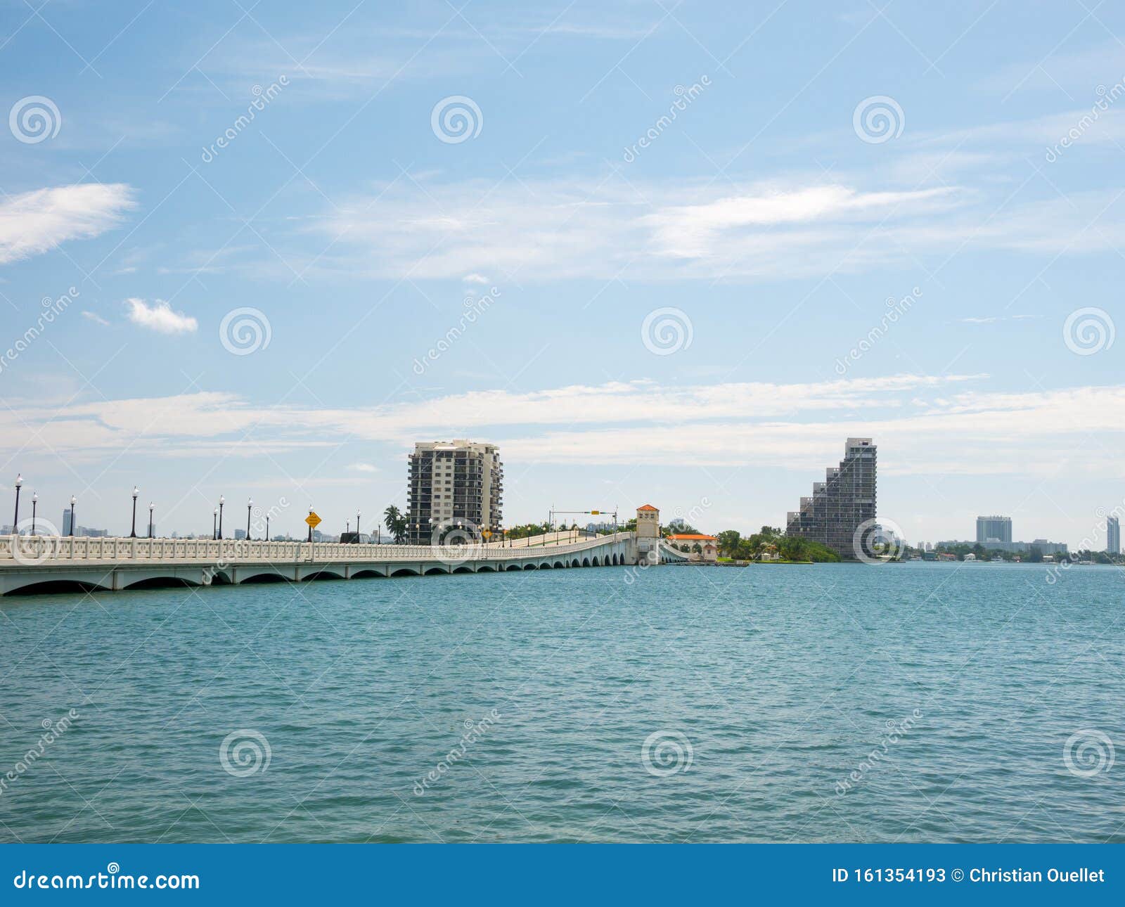 Miami Venetian Causeway Drawbridge and Skyline Stock Image - Image of ...
