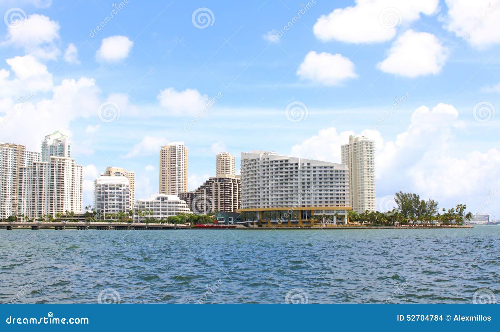 Miami View Along Biscayne Bay from Brickell Key. Stock Photo - Image of ...