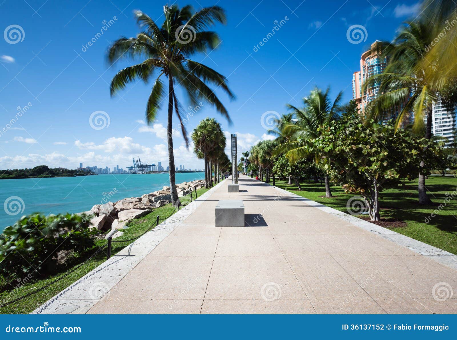 Miami walkway stock photo. Image of pathway, ocean, leisure - 36137152