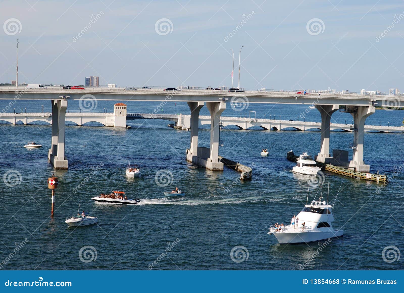 Miami Water Traffic stock photo. Image of boats, florida - 13854668