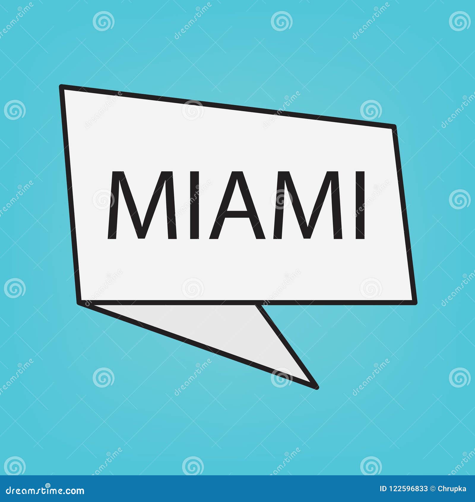 Miami word on sticker stock vector. Illustration of sticker - 122596833