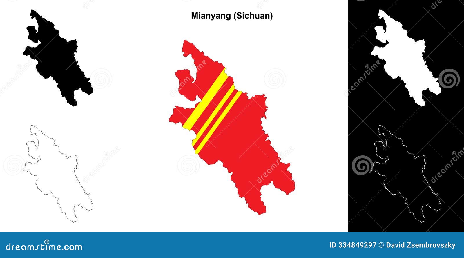 Mianyang outline map stock illustration. Illustration of blank - 334849297