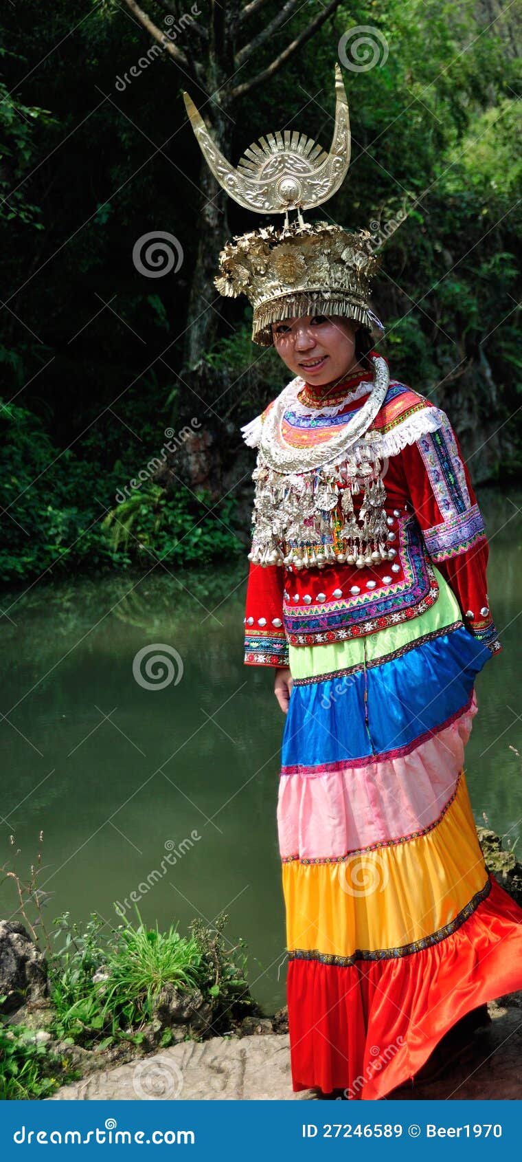 Miao clothing in women editorial stock image. Image of tourist - 27246589