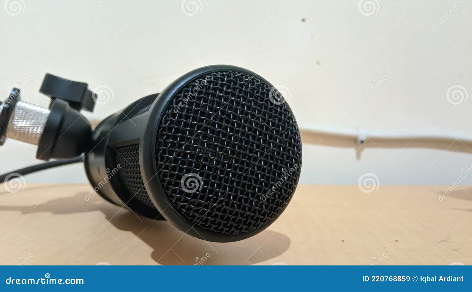 Mic for Black Recording Side View. Stock Image - Image of furniture ...