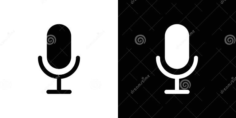 Mic Button Icon Logo Set Vector Stock Vector - Illustration of vocal ...