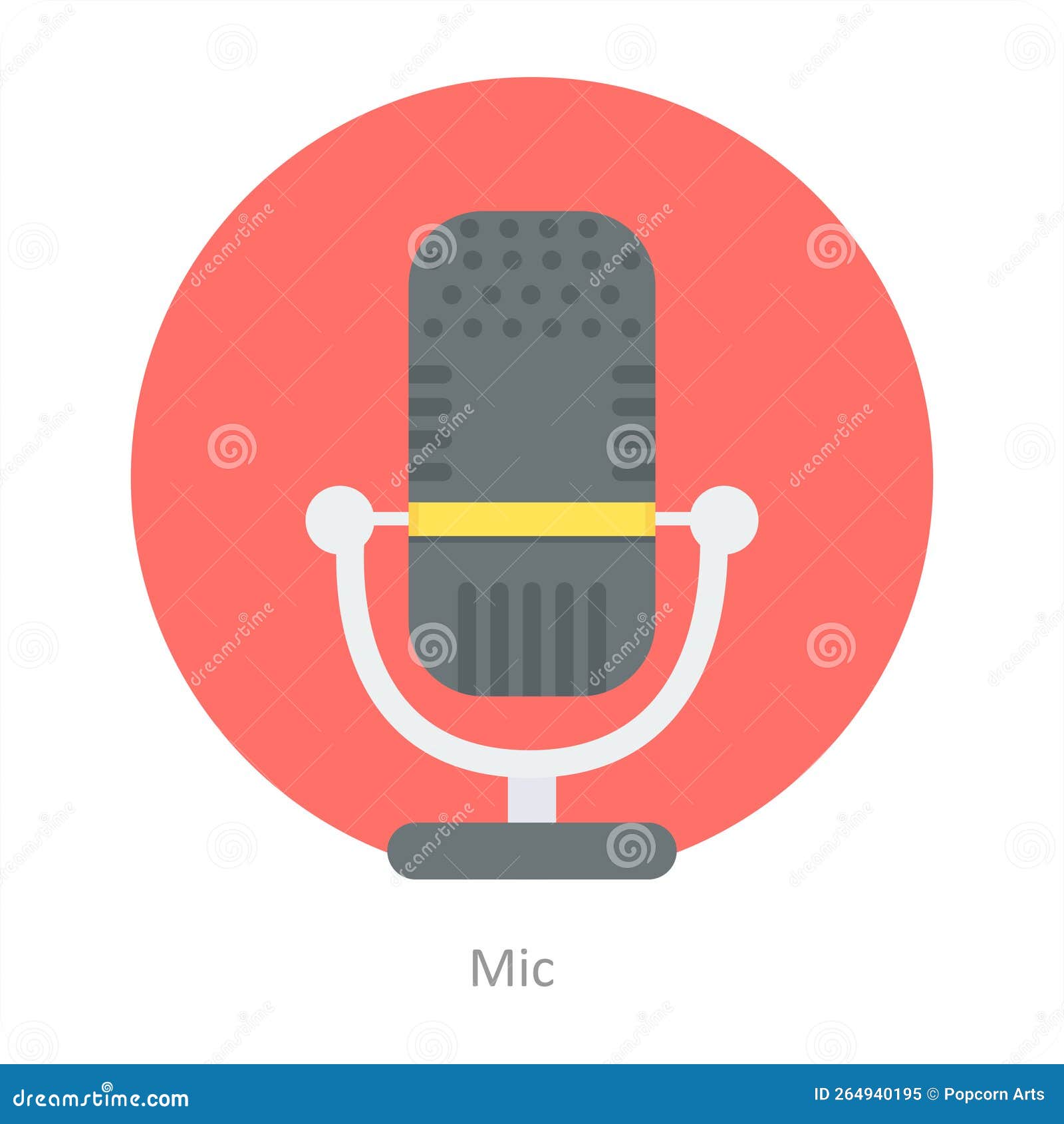 Mic stock vector. Illustration of technology, speak - 264940195