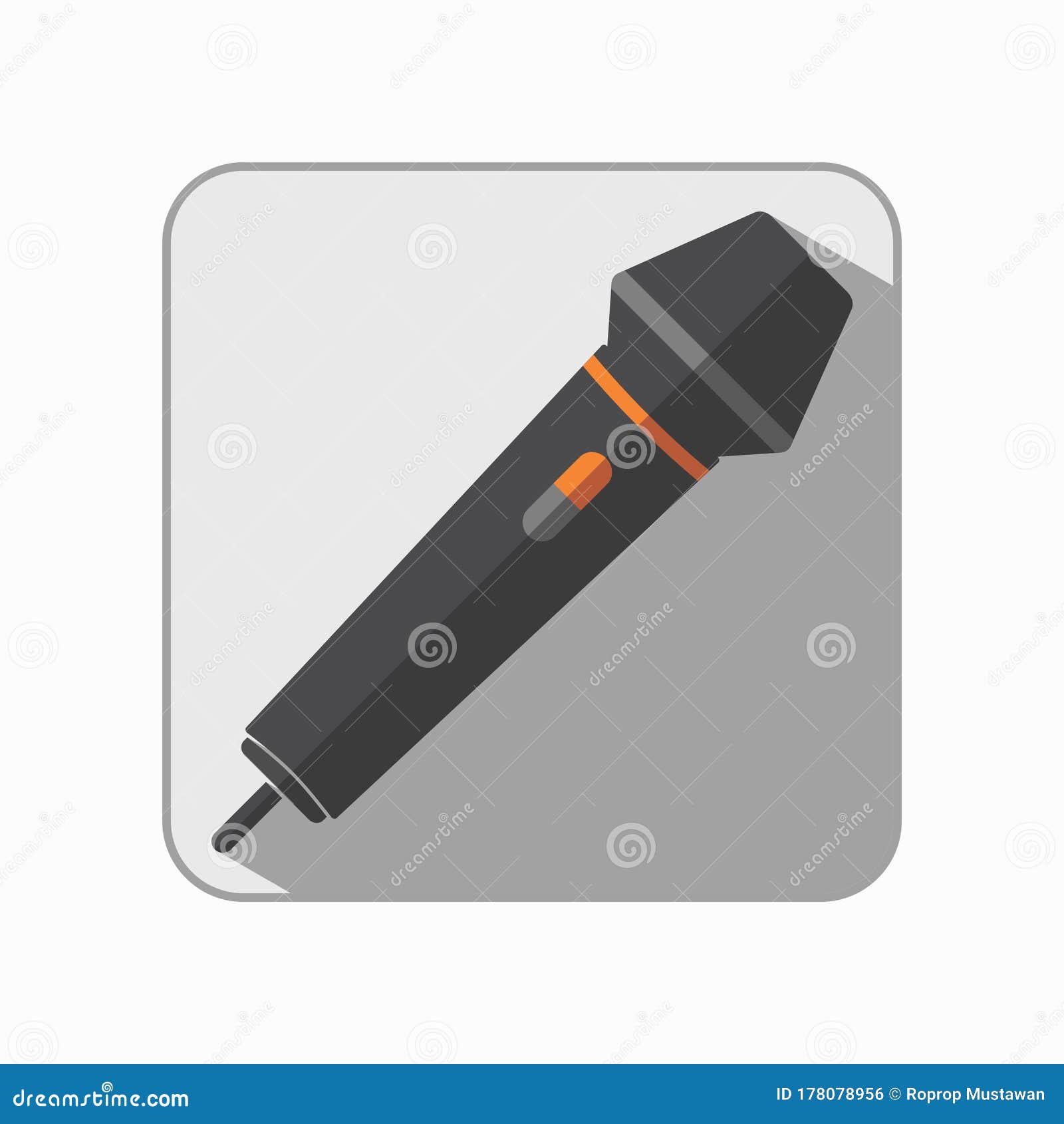 Mic Flat Icon Symbol. Isolated Microphone App Button Vector Stock ...
