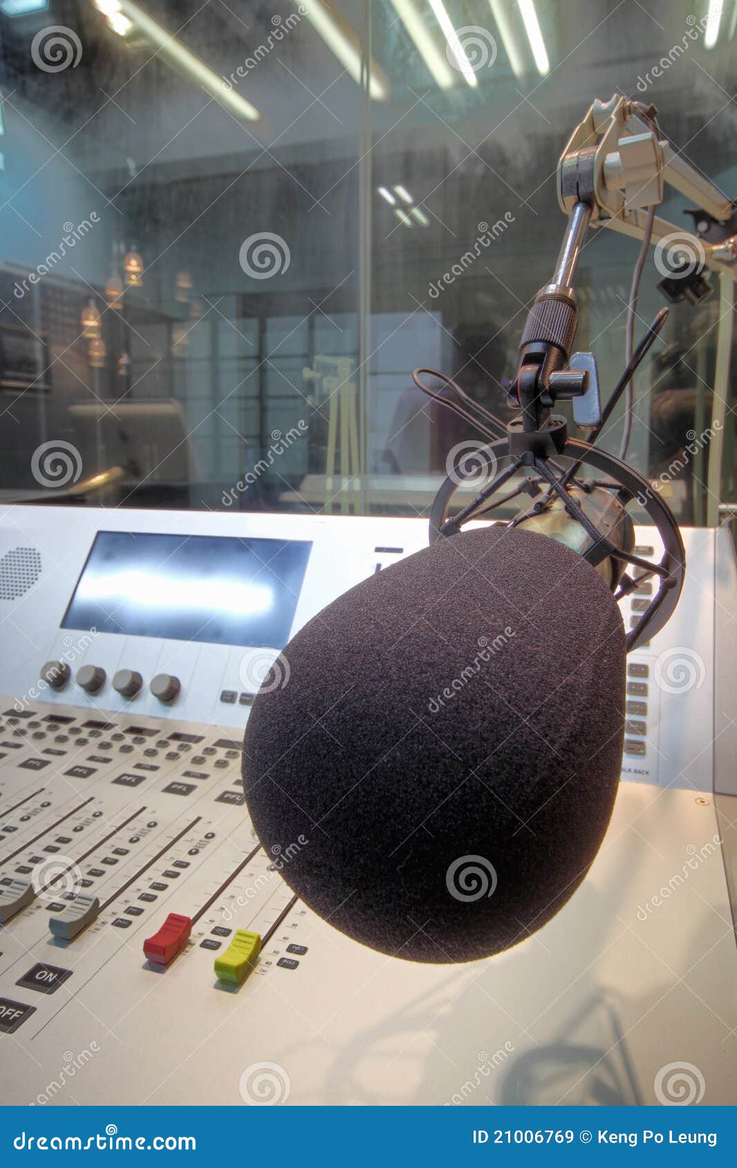 Mic in Front of the Control Panel Stock Image - Image of news ...