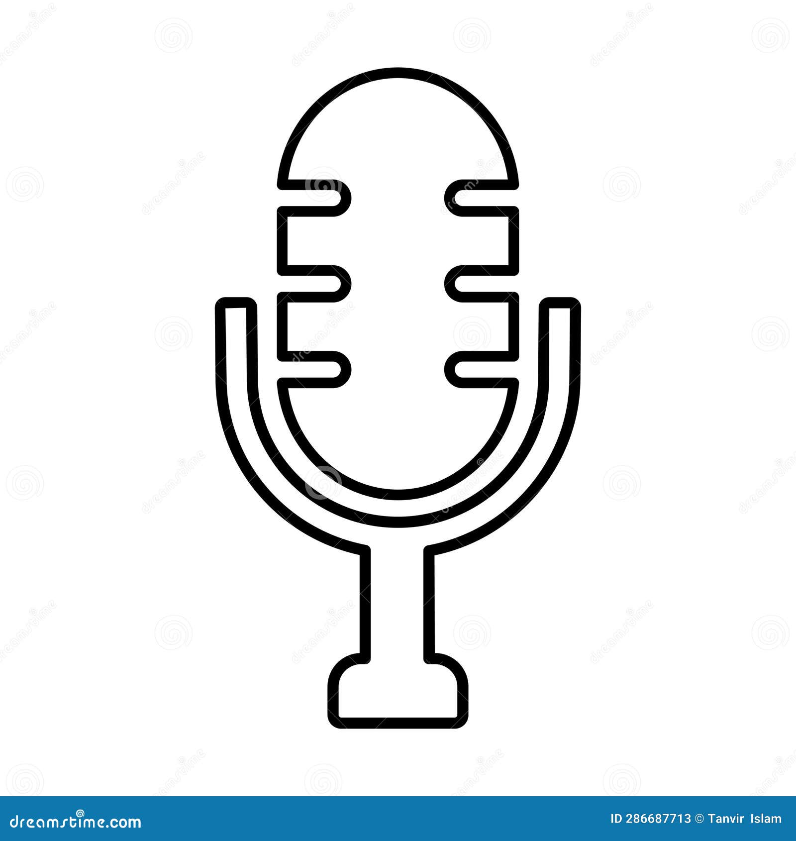 Mic Icon in Outline Style stock illustration. Illustration of icon ...