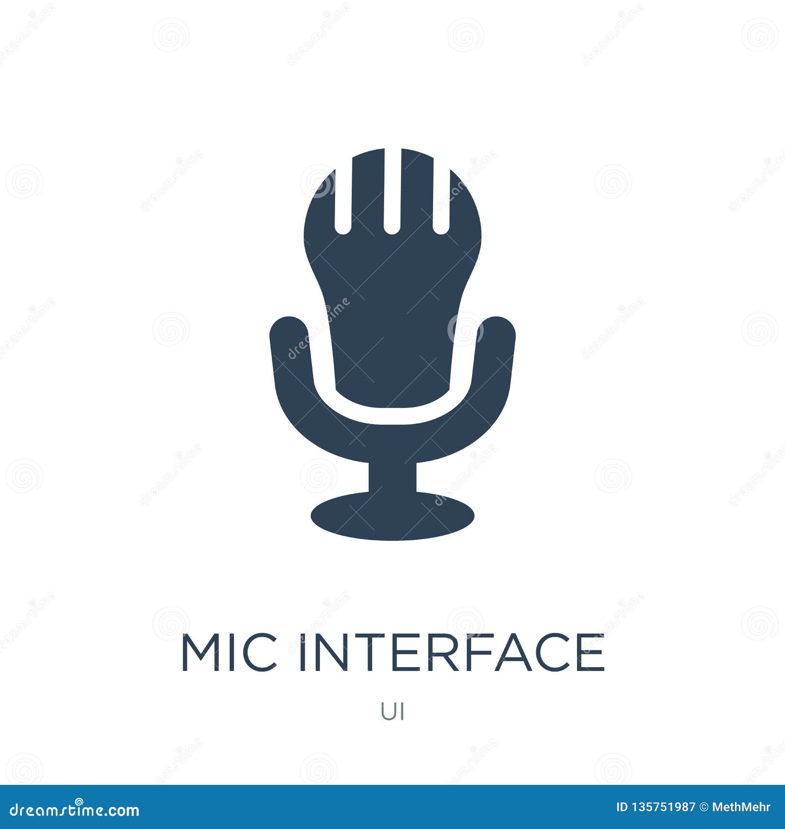 Mic Interface Icon in Trendy Design Style. Mic Interface Icon Isolated ...