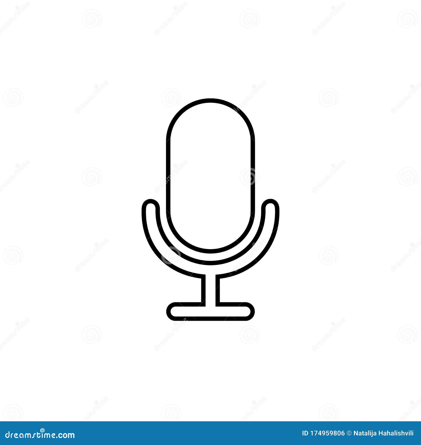 Mic Line Icon Vector. Mic Vector Graphic Illustration in Modern Flat ...