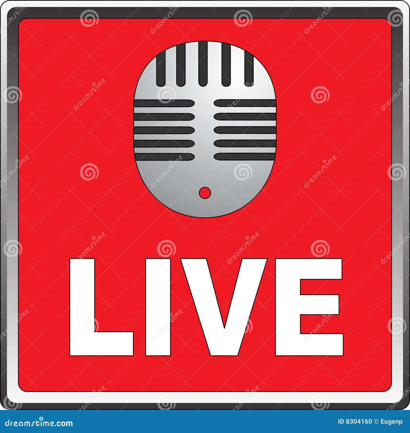 Mic Live stock vector. Illustration of live, broadcast - 8304160