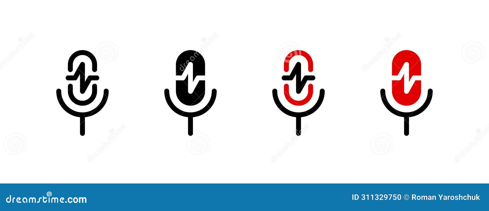 Mic Logo Icons. Vector Icons Stock Vector - Illustration of concert ...