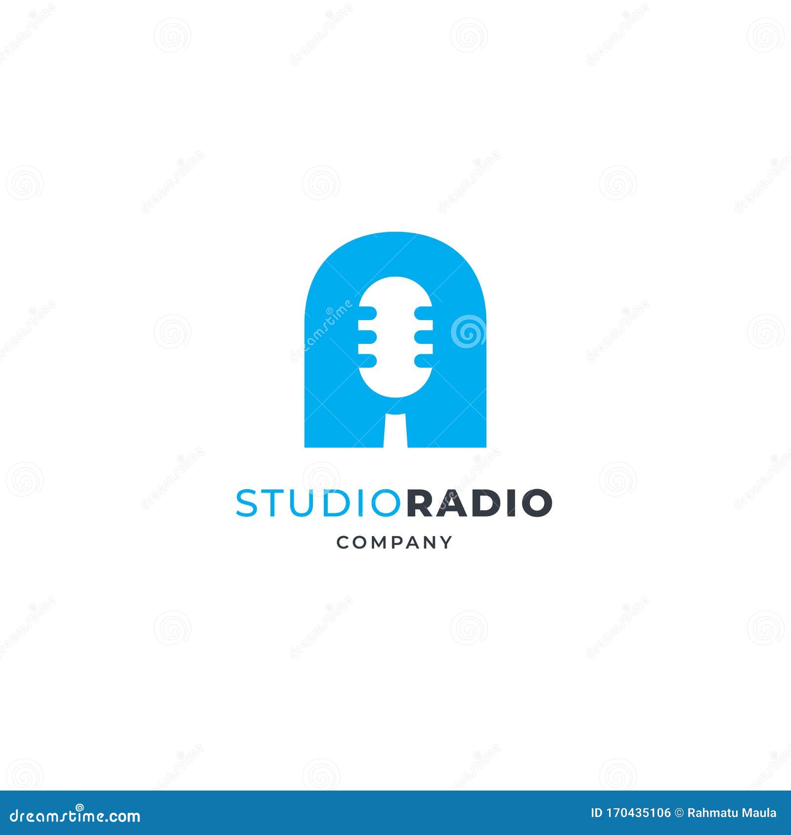 Mic Logo with Letter a for Radio or Podcast Studio, Microphone Icon ...