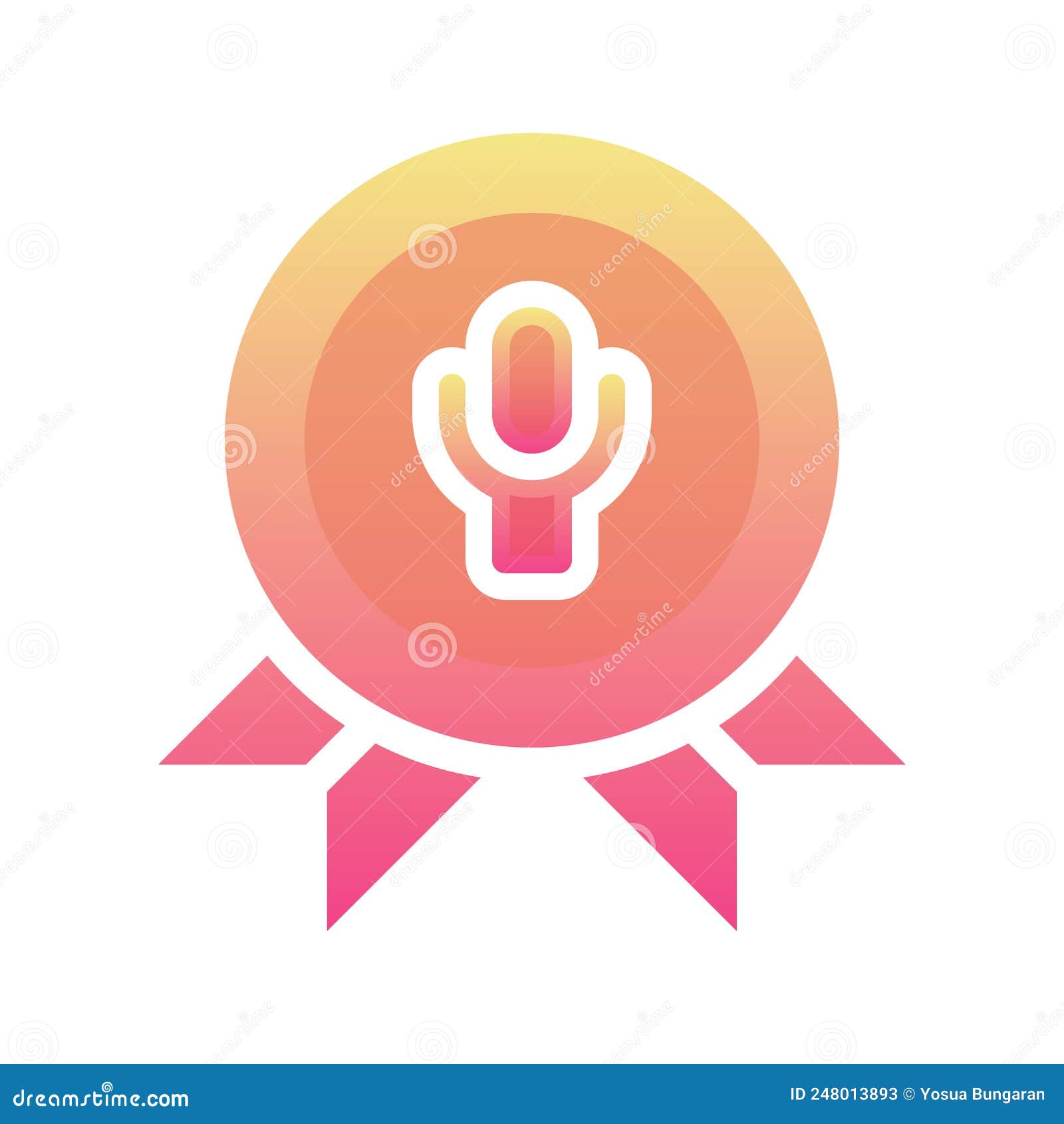 Mic Medal Logo Gradient Design Template Icon Stock Vector ...