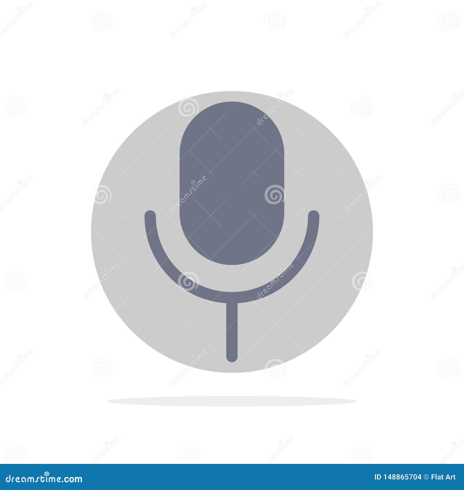 Mic, Microphone, Basic, Ui Abstract Circle Background Flat Color Icon ...