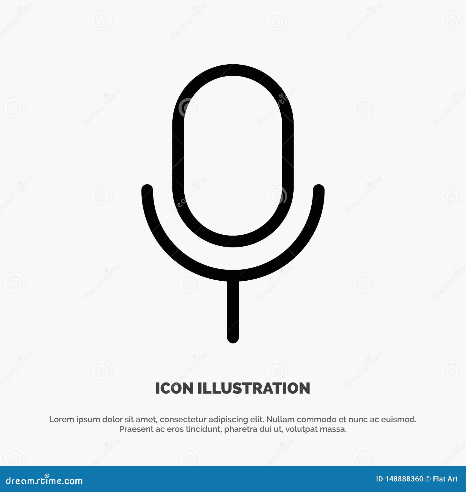 Mic, Microphone, Basic, Ui Line Icon Vector Stock Vector - Illustration ...