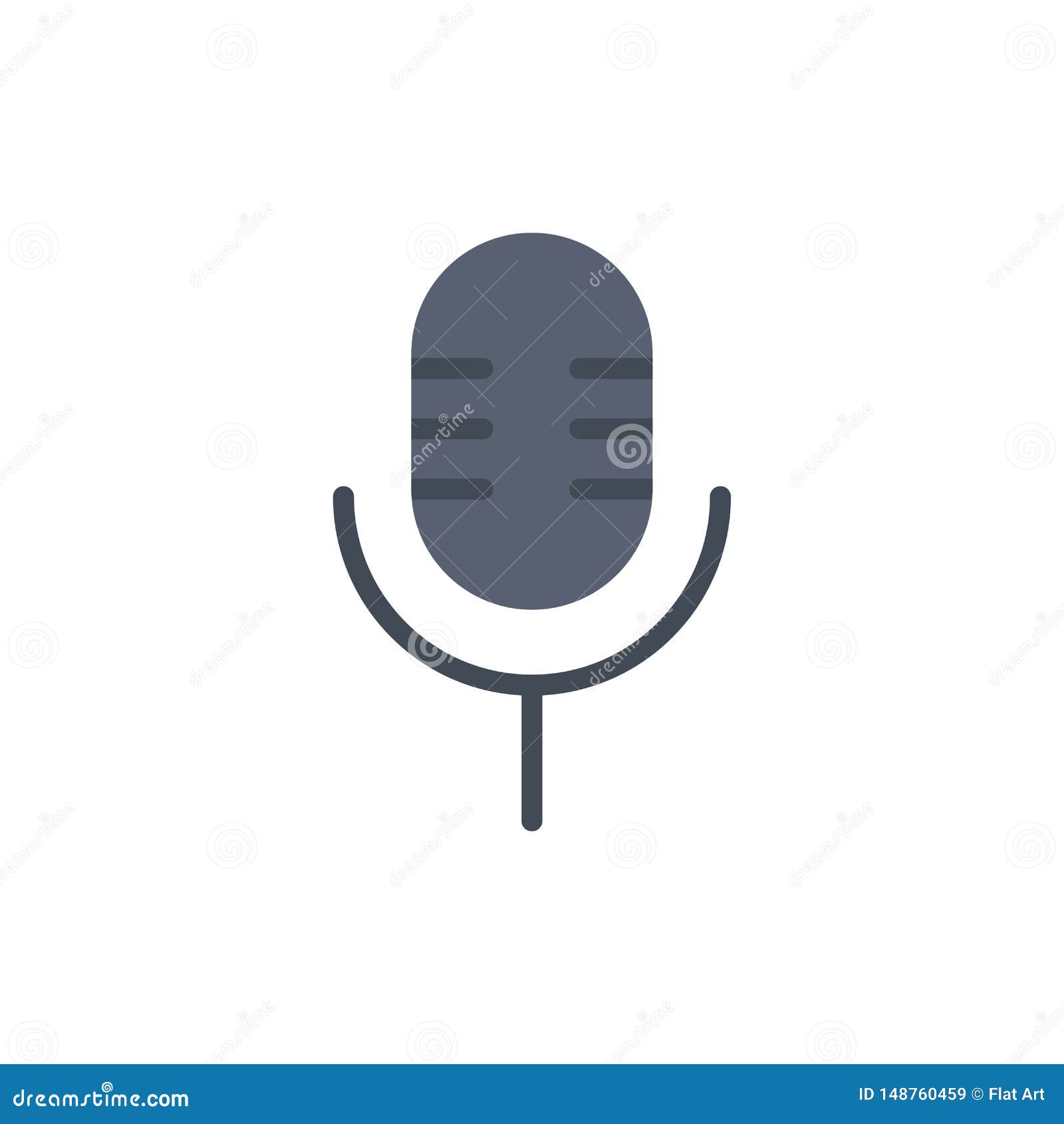 Mic, Microphone, Sound, Show Flat Color Icon. Vector Icon Banner ...