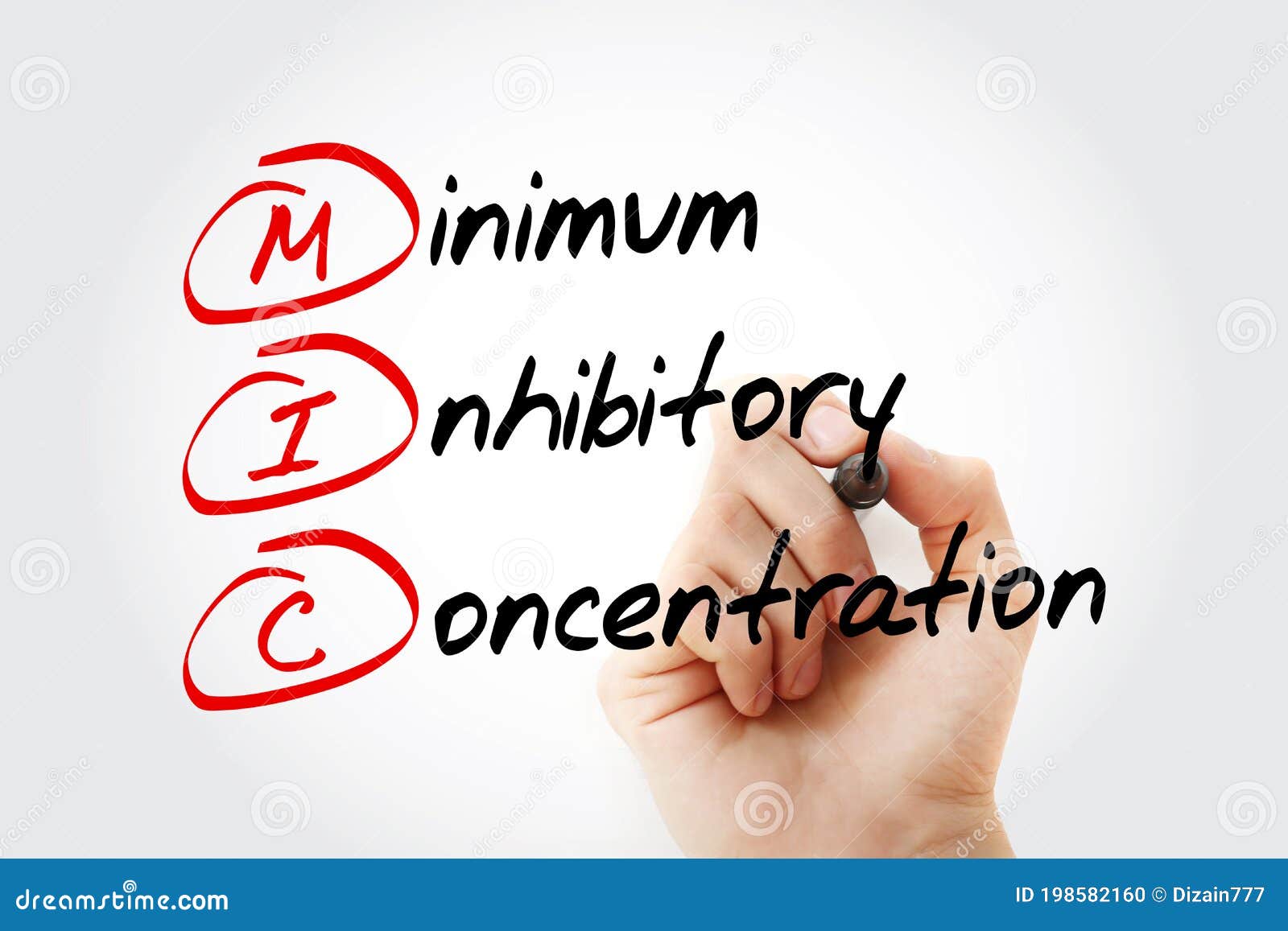 MIC - Minimum Inhibitory Concentration Acronym with Marker, Concept ... MIC - Minimum Inhibitory Concentration Acronym with Marker, Concept ...