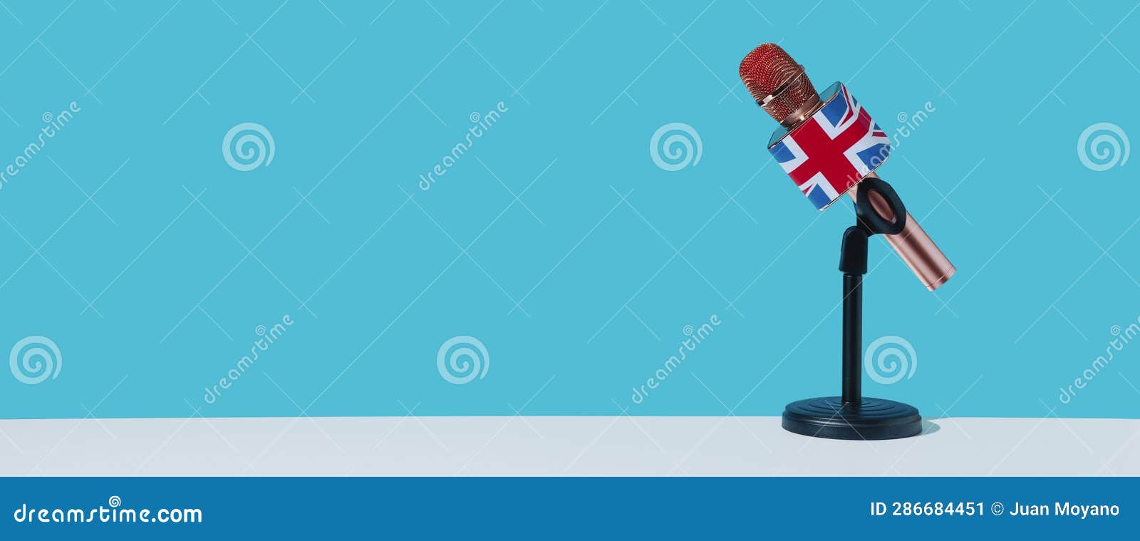 Mic Patterned with the Union Jack, Banner Format Stock Image - Image of ...