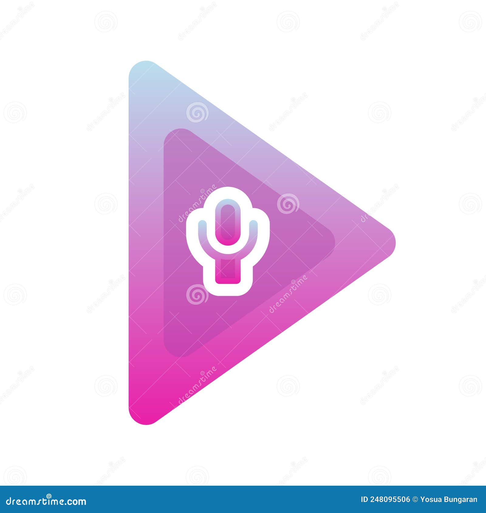 Mic Play Logo Gradient Design Template Icon Stock Vector - Illustration ...