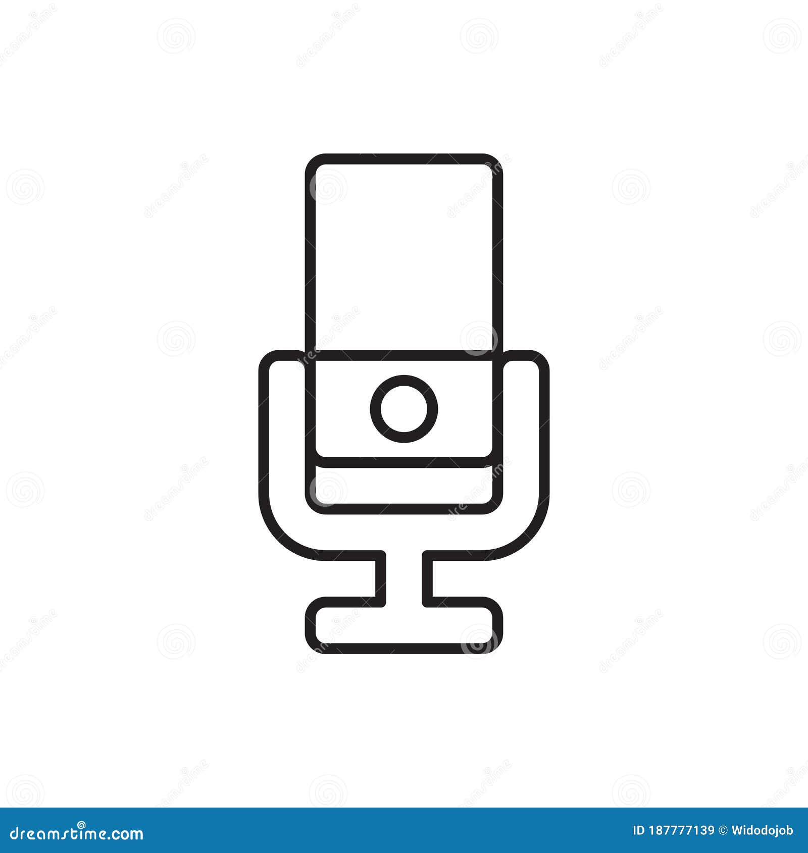 Mic record lines icon stock vector. Illustration of microphone - 187777139