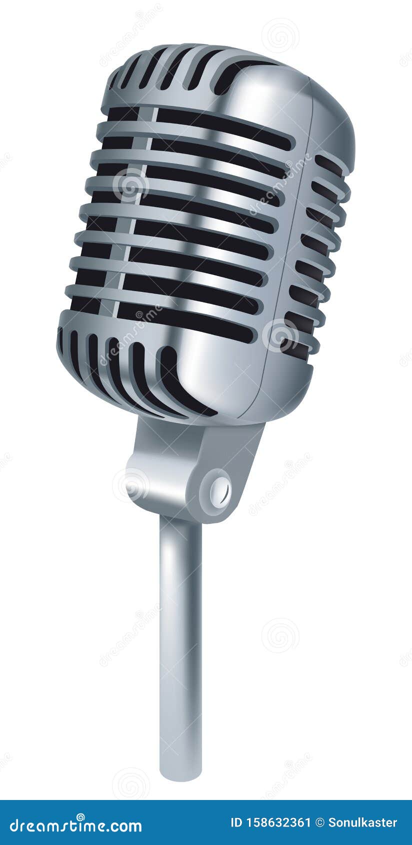 Retro Microphone In Circle. Stock Vector Illustration Isolated On White ...