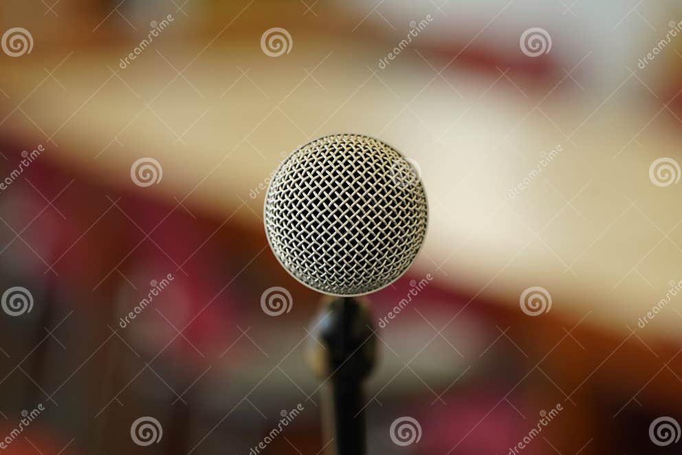 Mic in Small Classroom at School Stock Image - Image of presentation ...