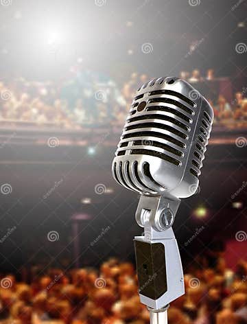 Mic on stage stock image. Image of auftritt, celebrate - 14801361