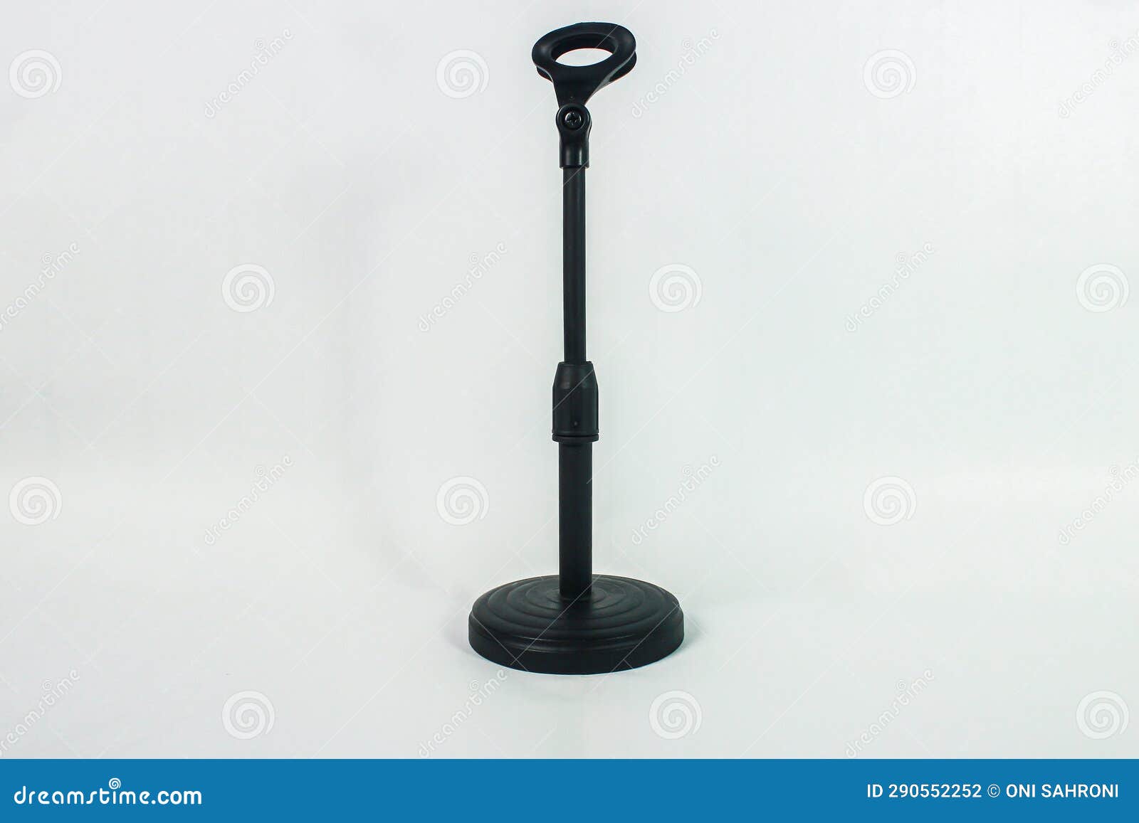 Black Microphone Stand Medium Size with White Background. Concept ...