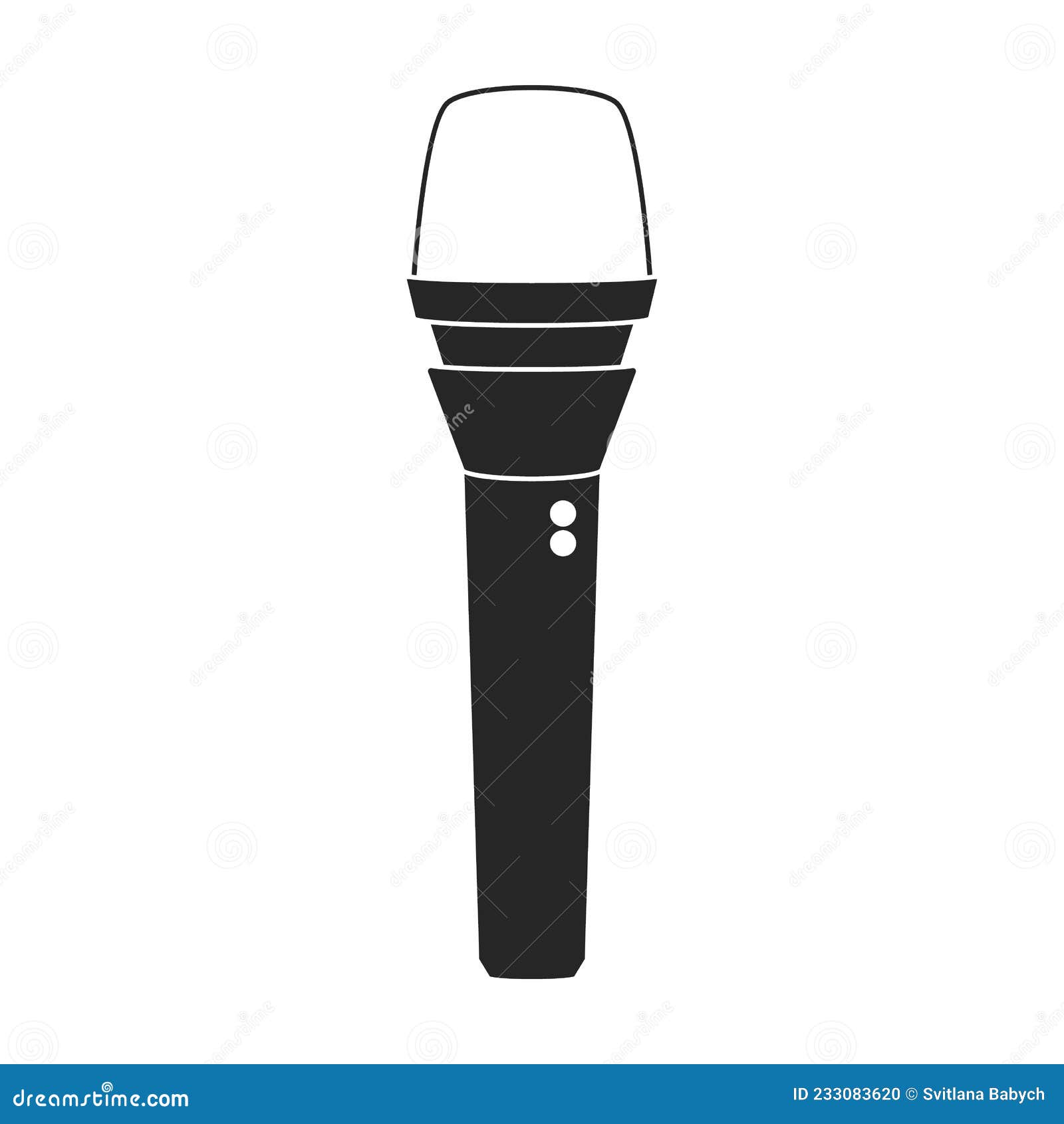 Mic Vector Icon.Black Vector Icon Isolated on White Background Mic ...
