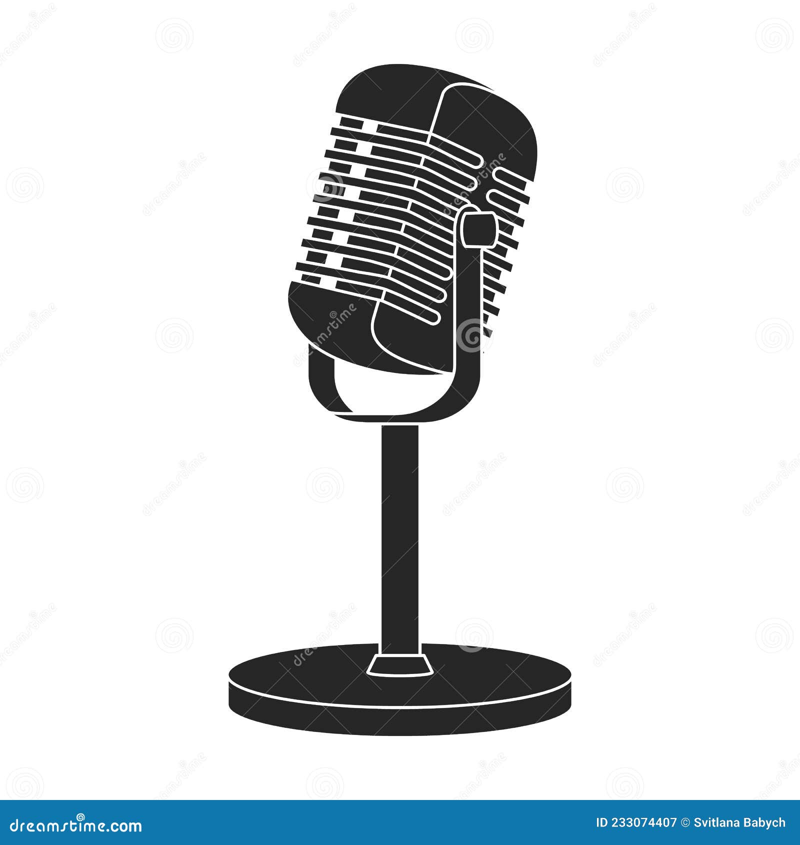Mic Vector Icon.Black Vector Icon Isolated on White Background Mic ...