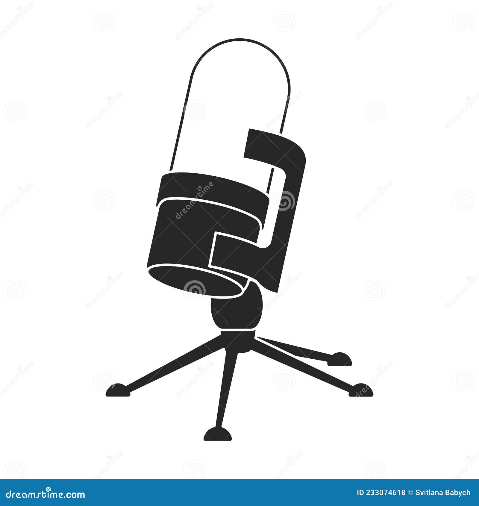 Mic Vector Icon.Black Vector Icon Isolated on White Background Mic ...