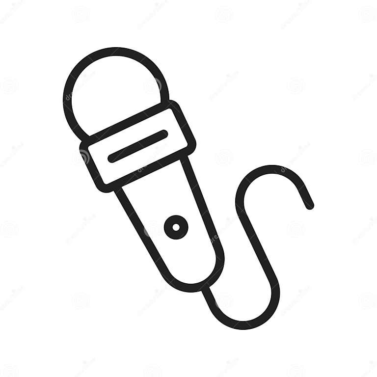 Mic with Wire Icon Vector Image. Suitable for Mobile Apps, Web Apps and ...