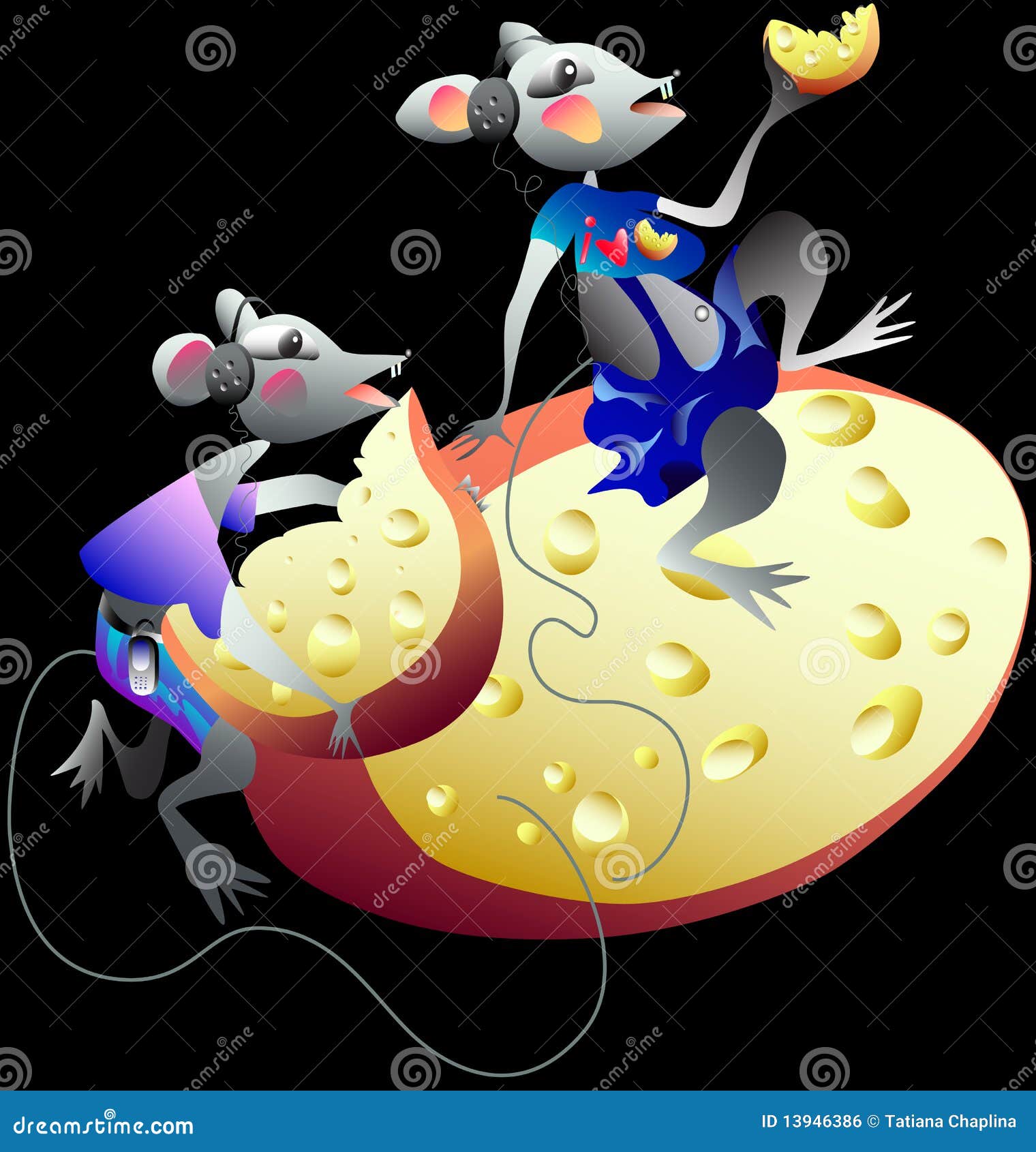 Mice and cheese stock vector. Illustration of supper - 13946386