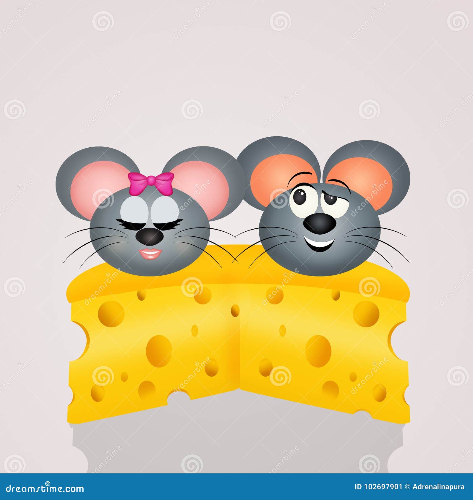 Mice couple in love stock illustration. Illustration of animal - 102697901