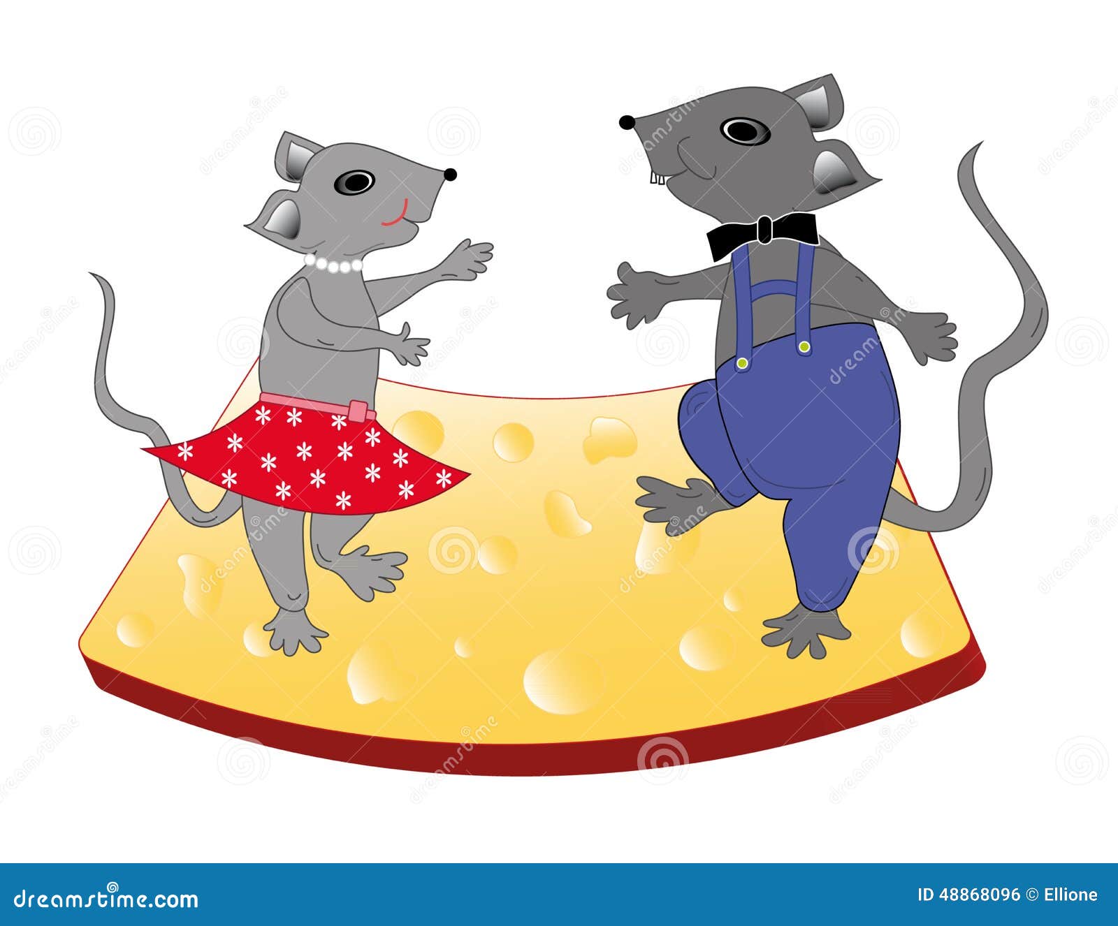 Mice dance on cheese stock vector. Illustration of animals - 48868096