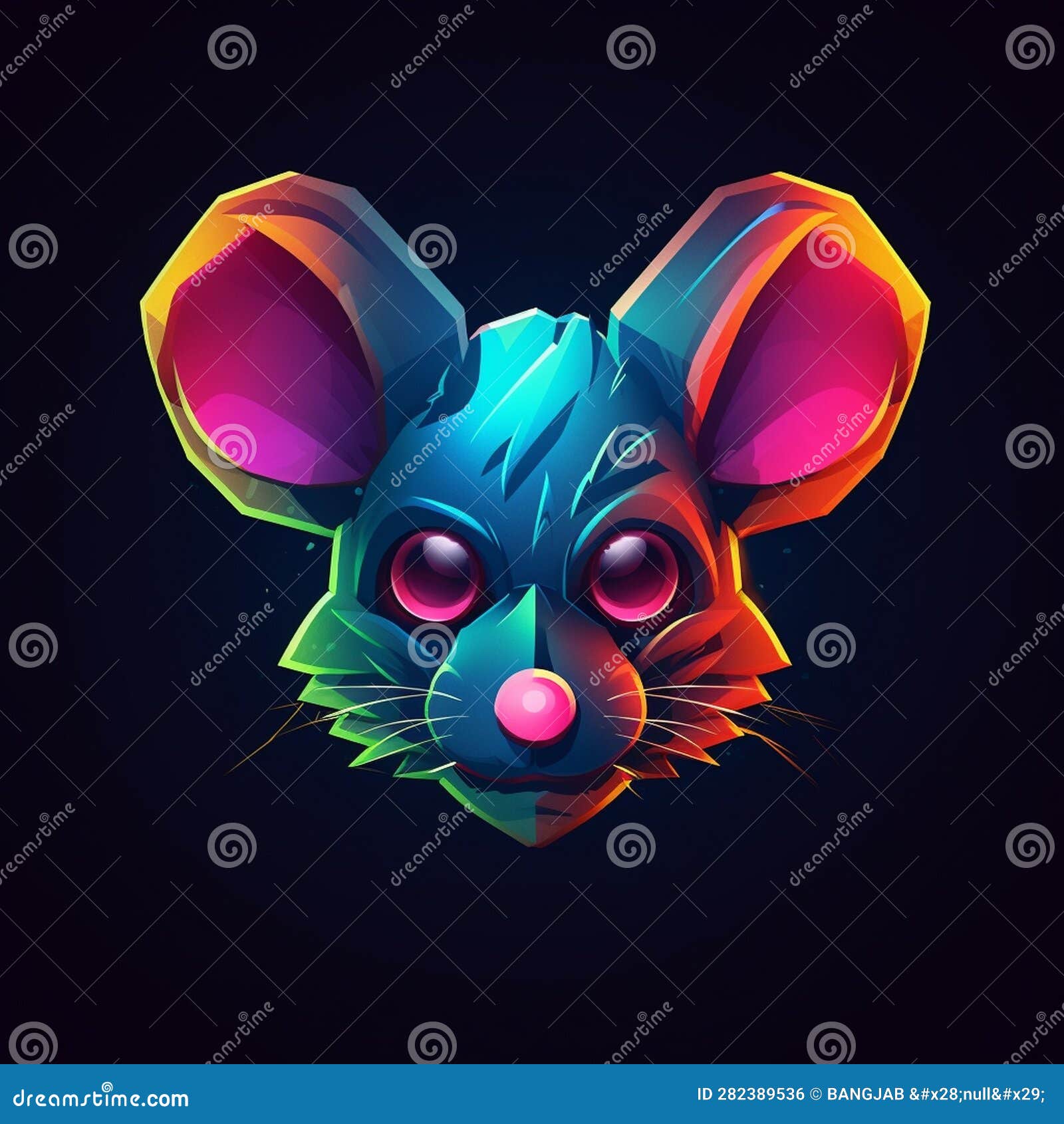 Mice Logo 2D Digital Illustration Stock Illustration - Illustration of ...