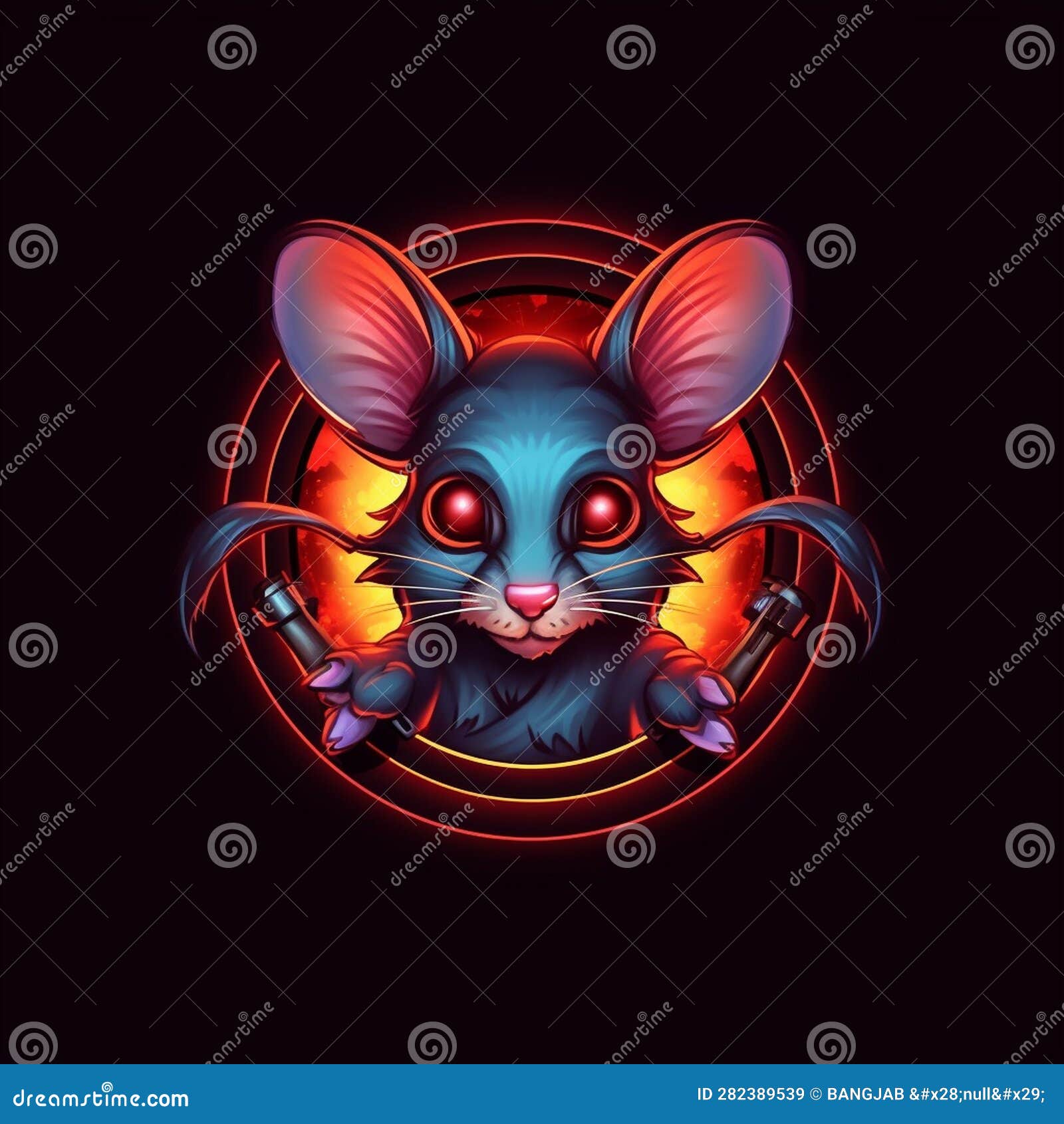 Mice Logo 2D Digital Illustration Stock Illustration - Illustration of ...